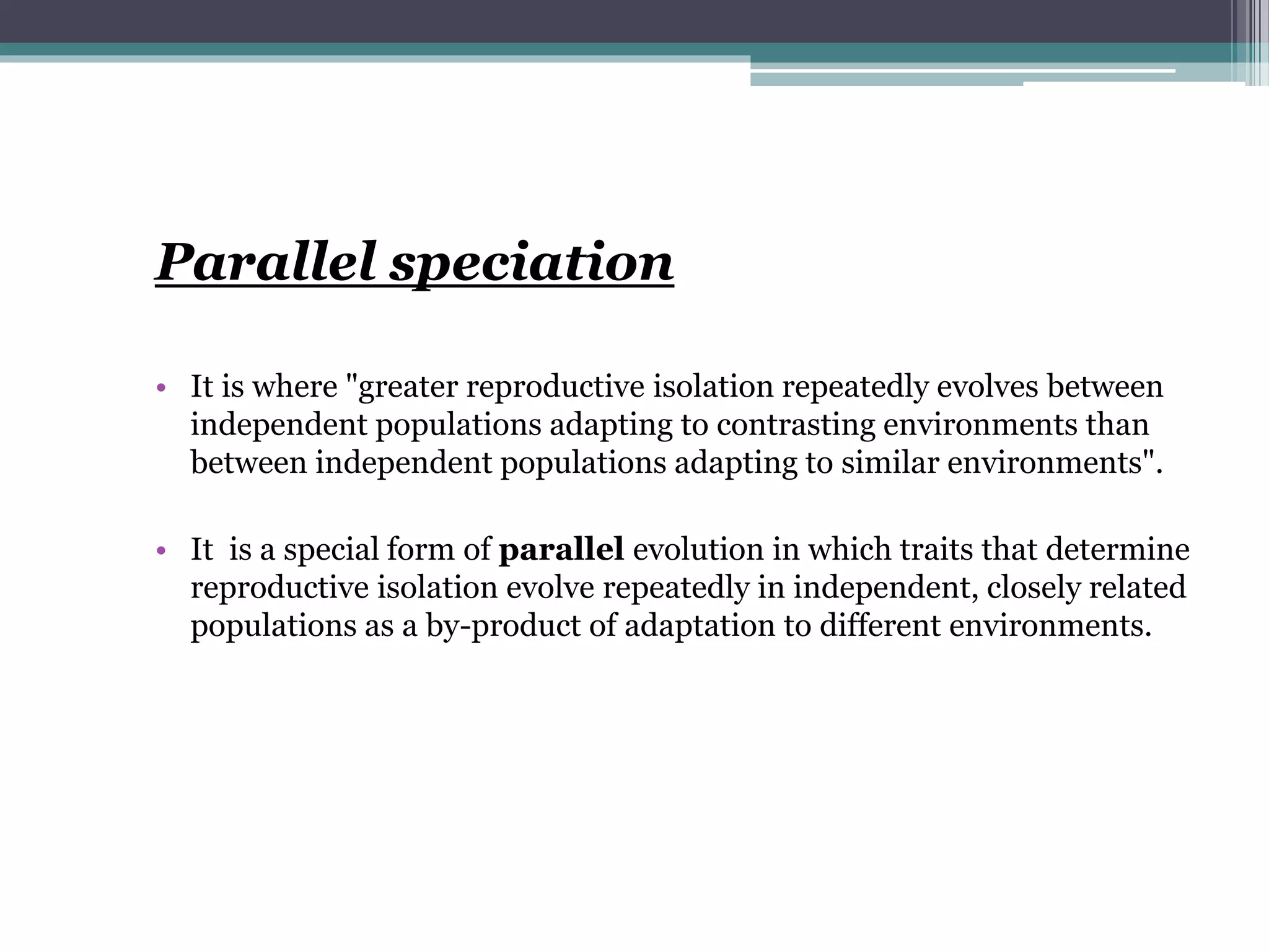 Ecological speciation | PPTX