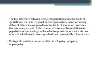 Ecological speciation | PPTX