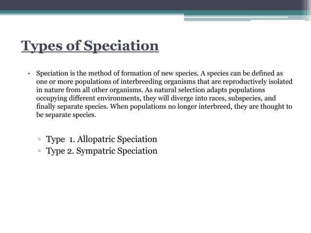 Ecological speciation | PPTX | Biological Sciences | Science