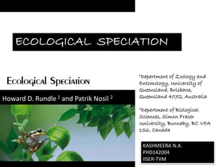 Ecological speciation - kashmeera | PPTX | Fish and Aquariums | Pets