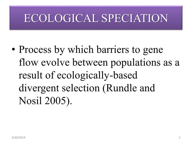 Ecological speciation - kashmeera | PPTX | Fish and Aquariums | Pets