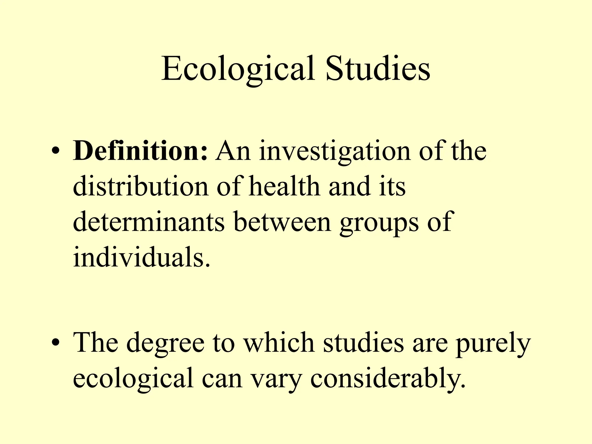 ecological study powerpoint presentation | PPTX