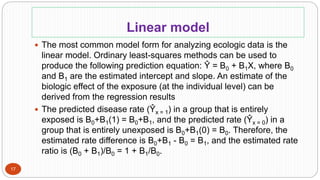 Ecological study design multiple group study and statistical analysis ...