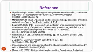 Ecological study design multiple group study and statistical analysis ...