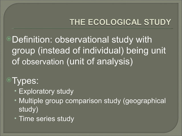 Ecological study | PPT