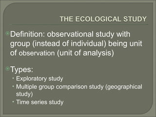 Ecological study | PPT