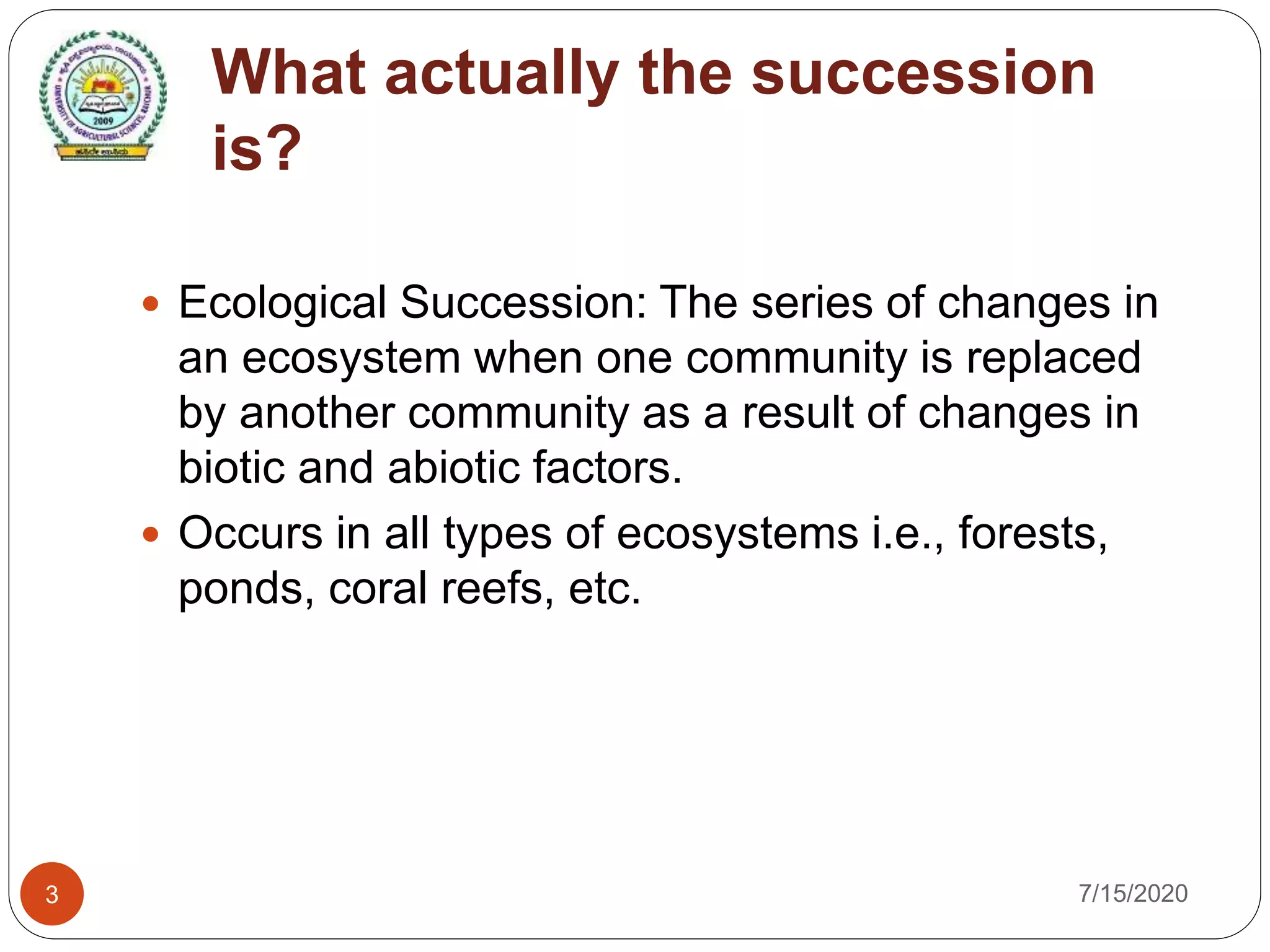 Ecological succession | PPTX