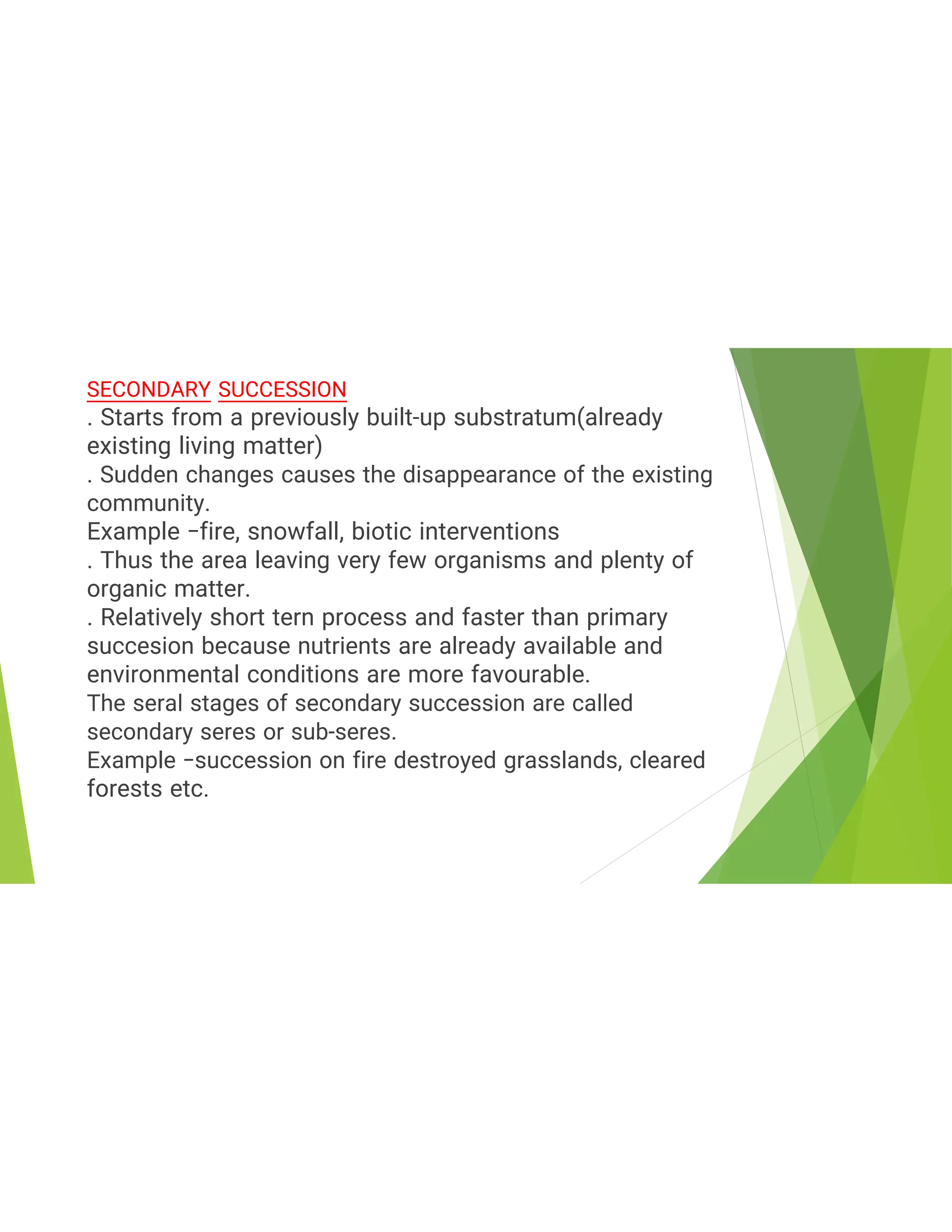 ecological succession Types , mechanism,communities | PDF
