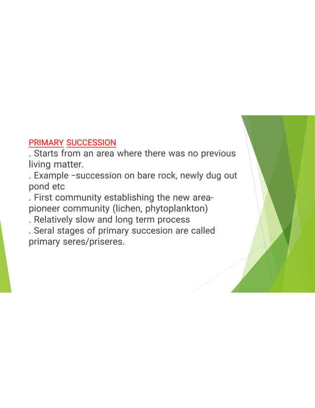 ecological succession Types , mechanism,communities | PDF