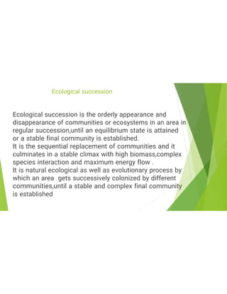 ecological succession Types , mechanism,communities | PDF