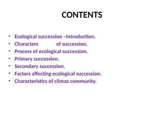 Ecological Succession and its types and details | PPTX