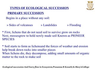 Ecological succession and Energy flow in Ecosystem | PDF