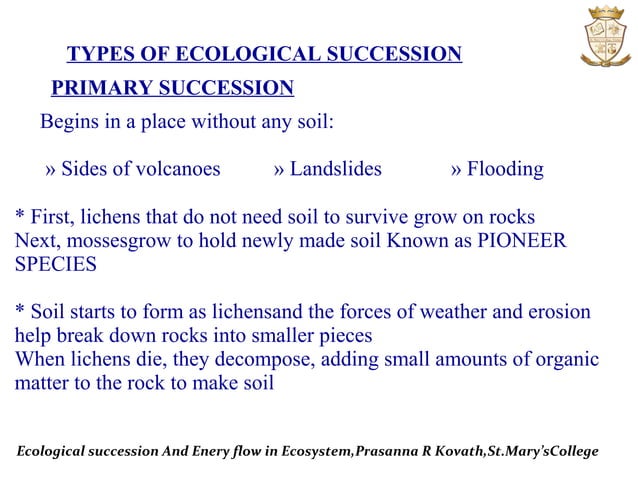 Ecological succession and Energy flow in Ecosystem | PDF