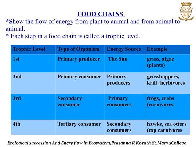 Ecological succession and Energy flow in Ecosystem | PDF