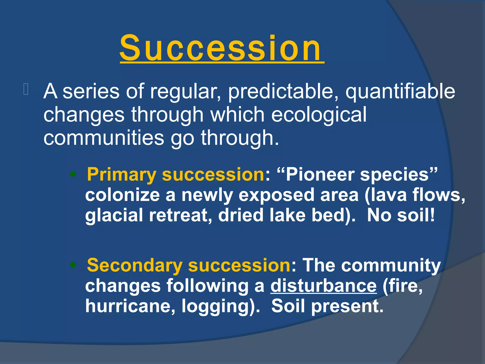 Ecological Succession and Community Interactions | PPT