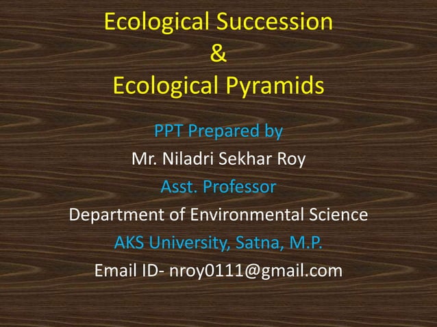 Ecological Succession & Ecological Pyramids | PPT