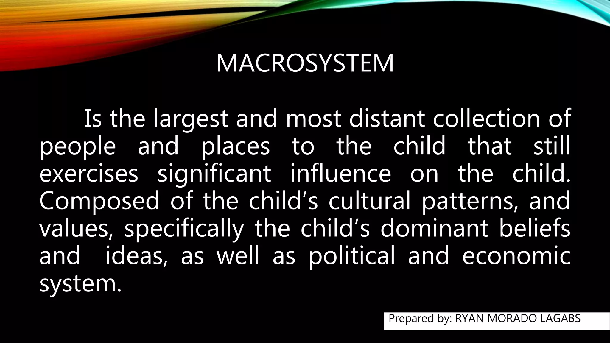BRONFENBRENNER’S ECOLOGICAL SYSTEM THEORY | PPTX