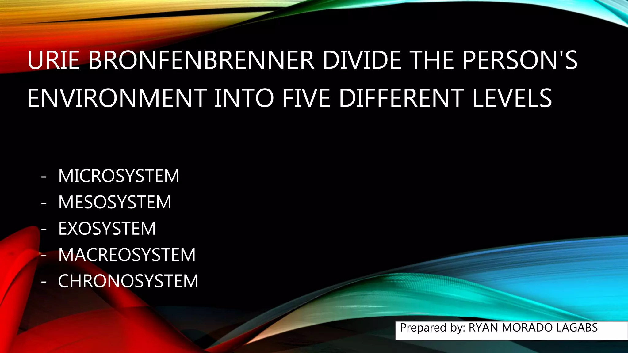 BRONFENBRENNER’S ECOLOGICAL SYSTEM THEORY | PPTX