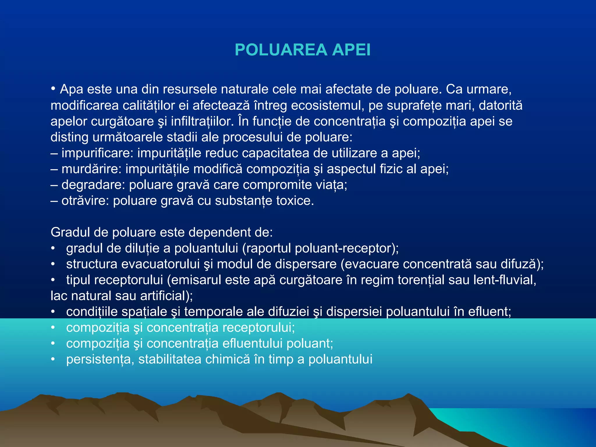 Poluarea aerului, apei, solului | PPT