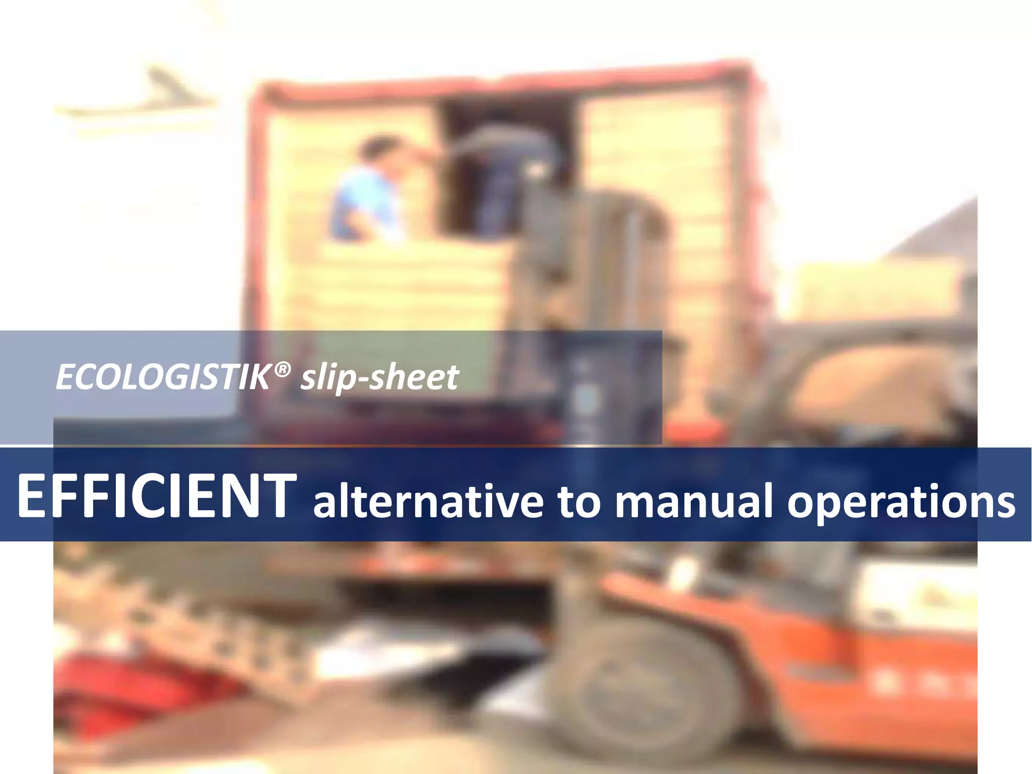 SAFETY TOOL in logistic operations ECOLOGISTIK Pallet less system by ...