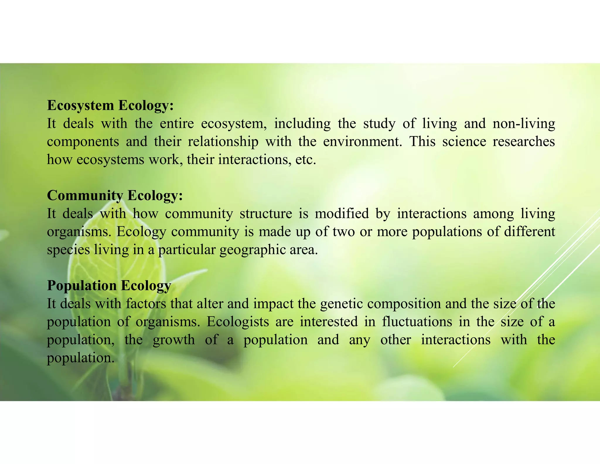 Ecology & Ecosystem | PDF