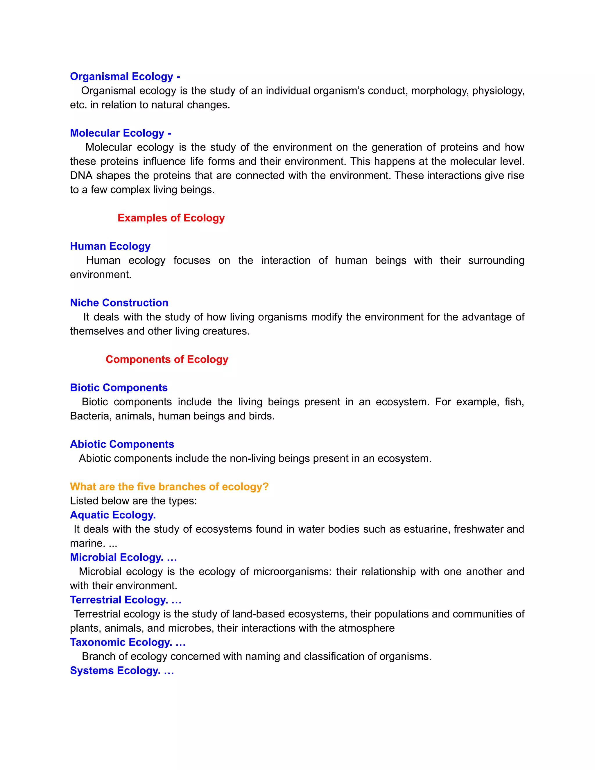 Ecology Pdf