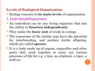 fundamentals of ecology and its importance | PPT