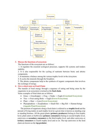 Ecosystem- Structure and Function, Human Ecology | PDF