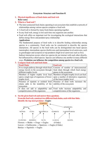 Ecosystem- Structure and Function, Human Ecology | PDF