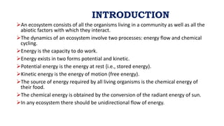 Ecology energy flow pathway in an ecosystem | PPTX