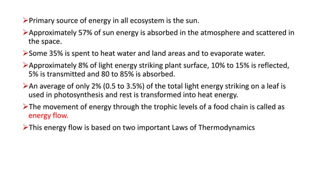 Ecology energy flow pathway in an ecosystem | PPTX | Physics | Science