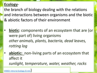 Ecology 1 notes | PPTX