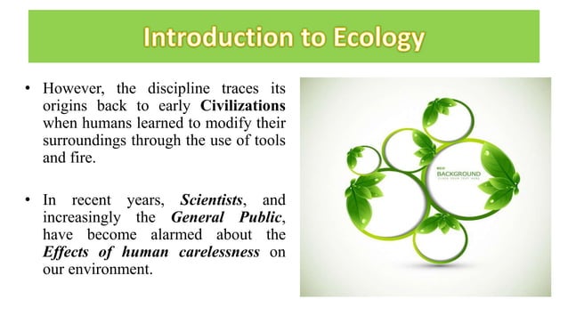 Ecology 407 Organism and their Interaction with their environment ...