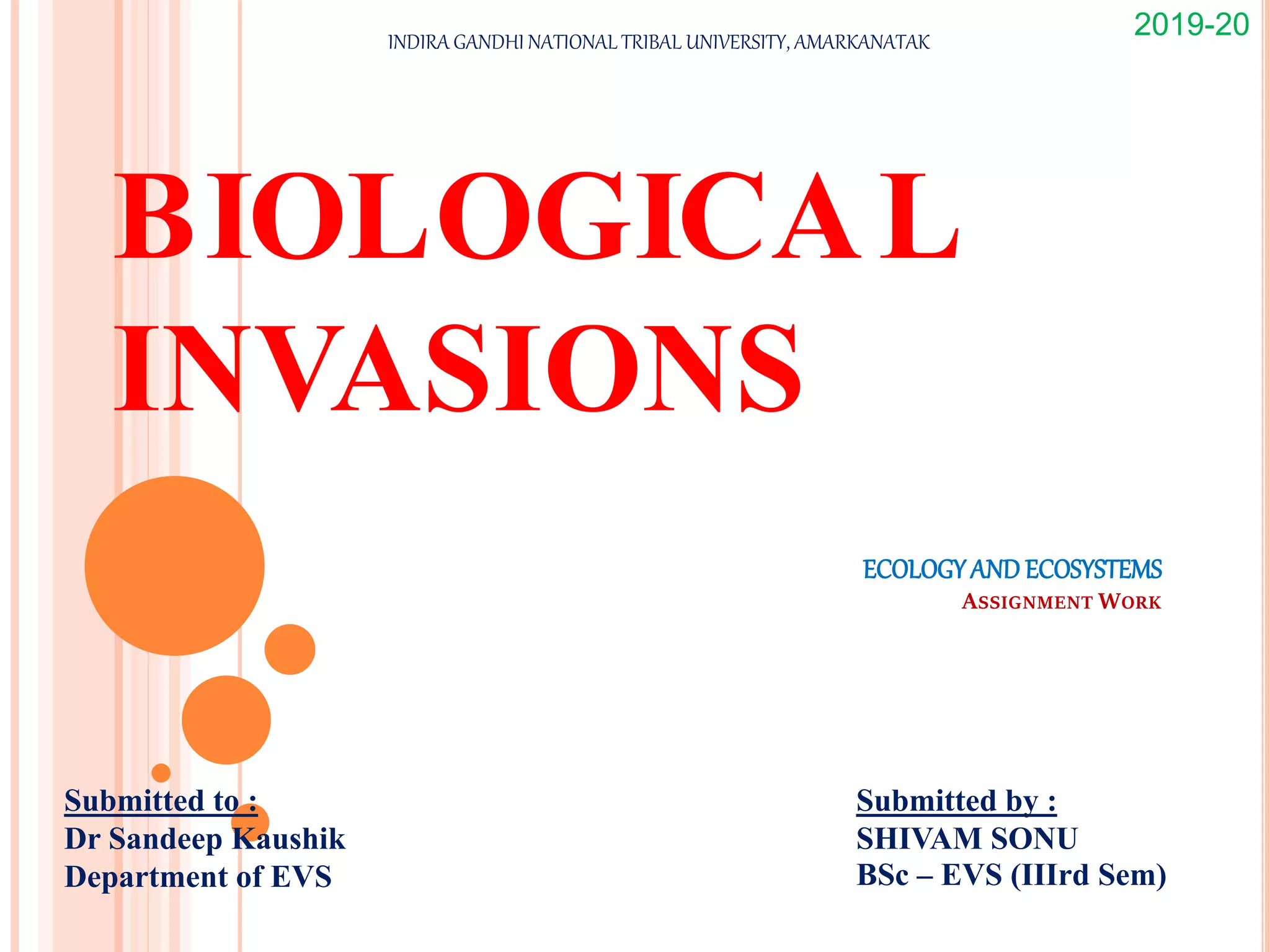 Biological Invasion - Ecology | PPTX