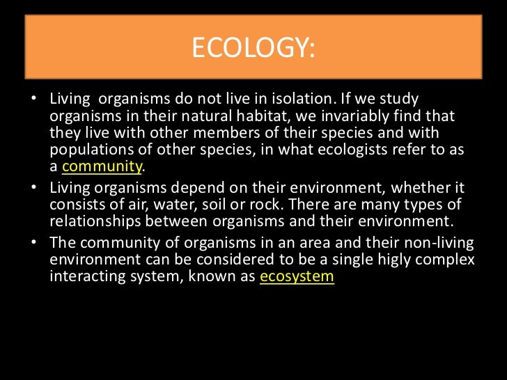 5. Ecology and evolution