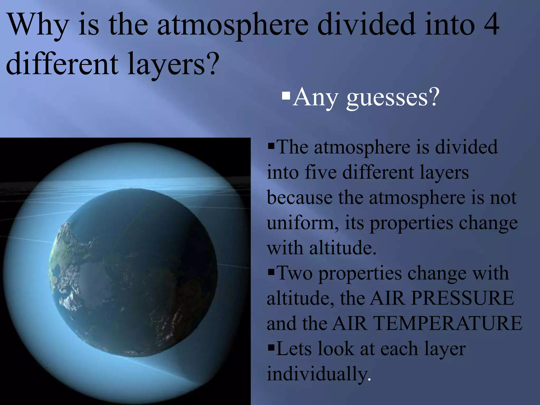 atmosphere and its layers | PPTX | Weather | Science