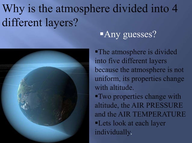 atmosphere and its layers | PPTX | Weather | Science
