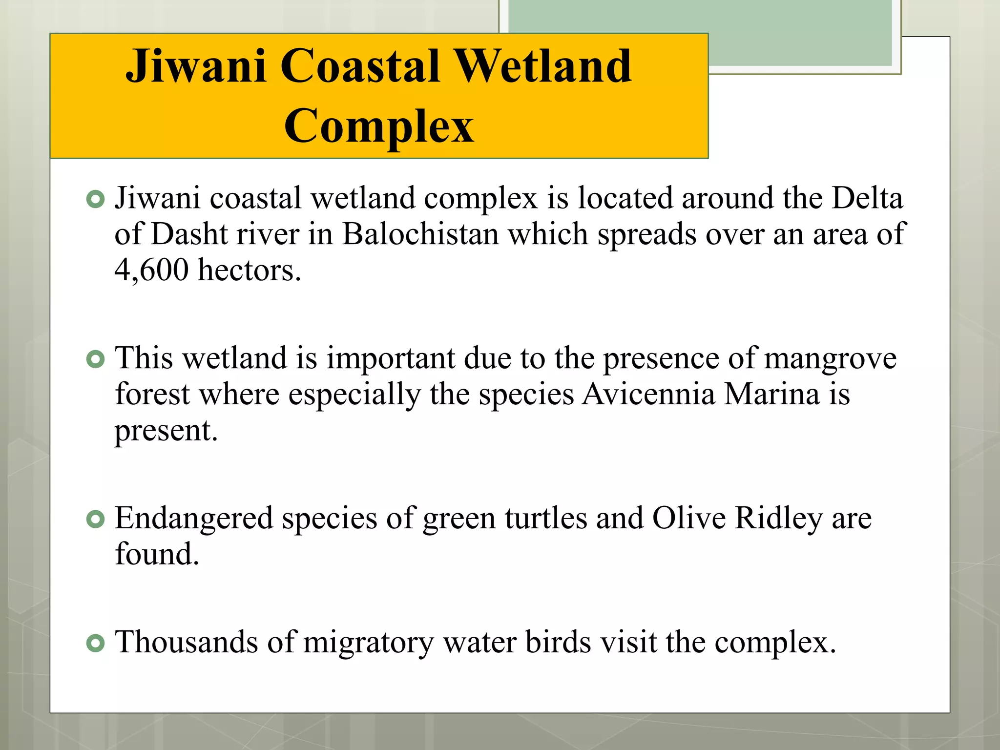 Wetlands of Pakistan, their Conservation & Management | PPTX