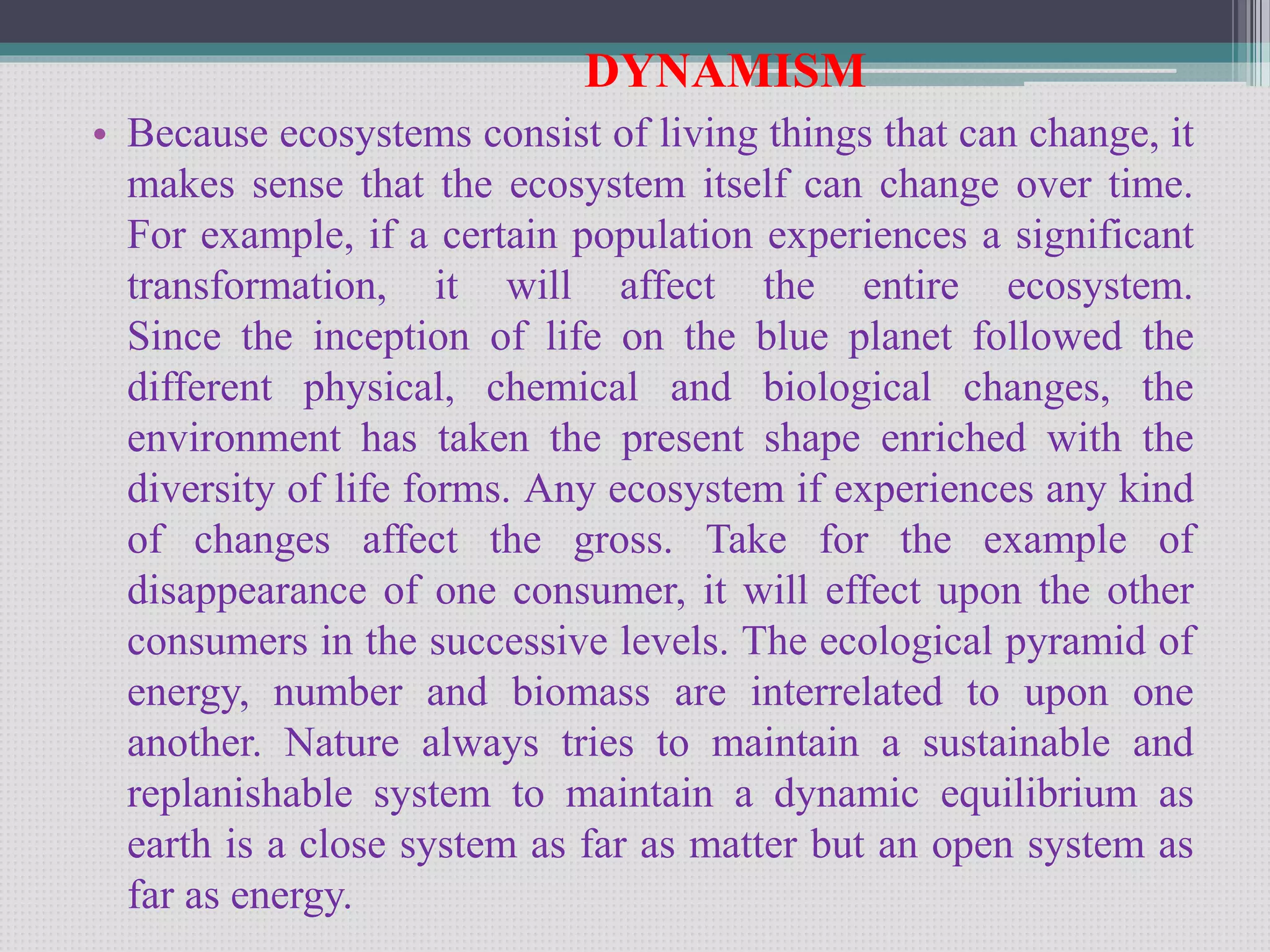 Ecology -Components, interelatioships & dynamism | PDF