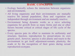 Ecology -Components, interelatioships & dynamism | PDF