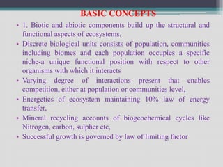 Ecology -Components, interelatioships & dynamism | PDF