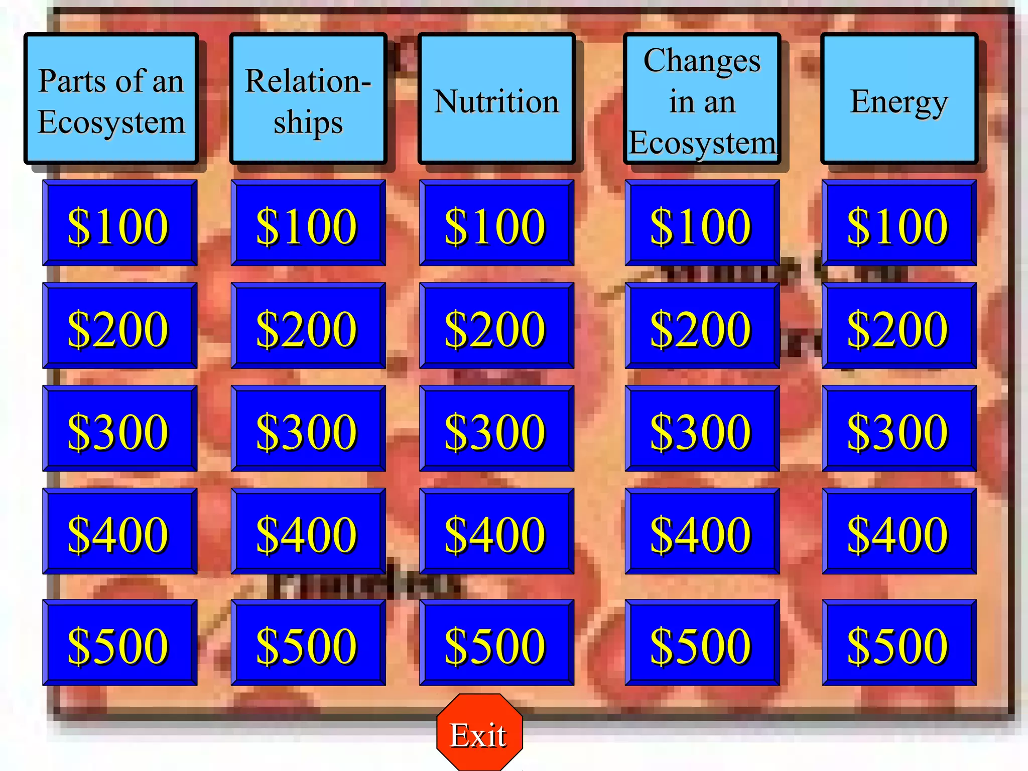 Ecology Test Review- Jeopardy | PPT | Nutrition | Healthy Living
