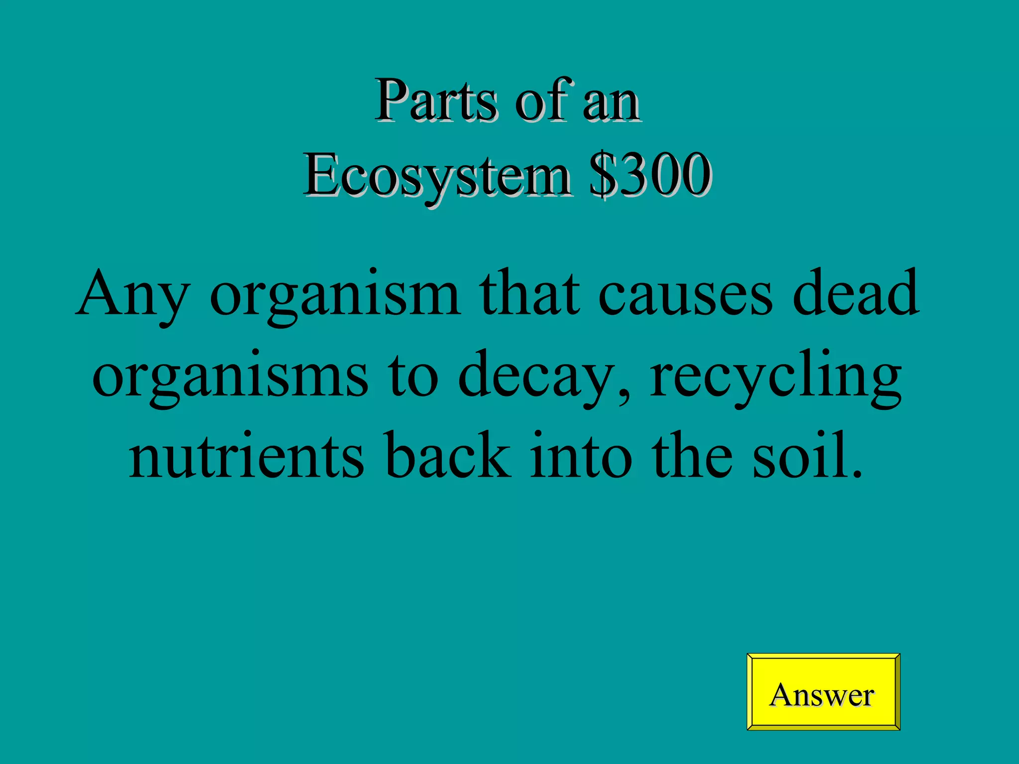 Ecology Test Review- Jeopardy | PPT | Nutrition | Healthy Living