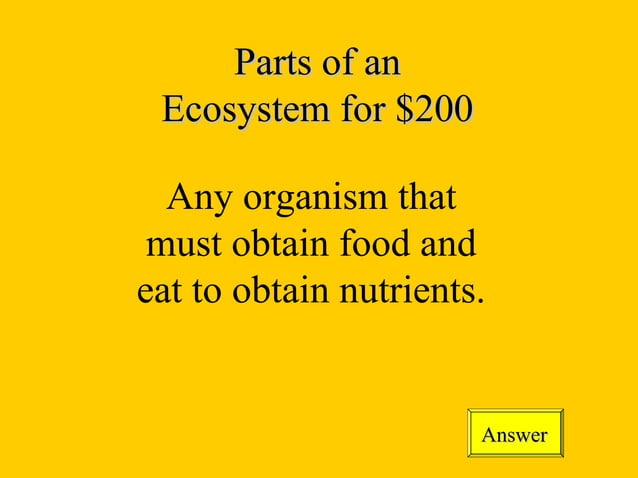 Ecology Test Review- Jeopardy | PPT | Nutrition | Healthy Living