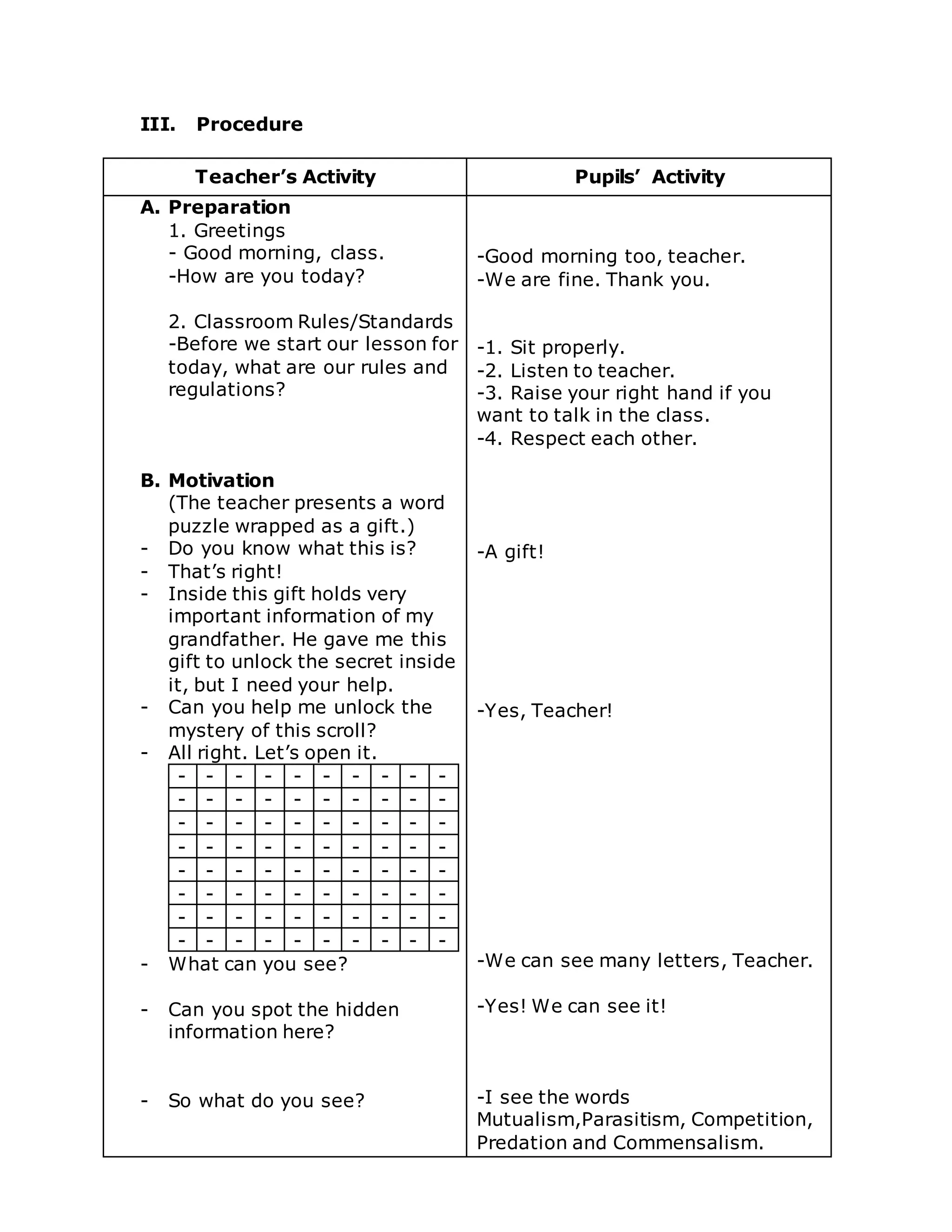 Ecology Lesson Plan | DOCX