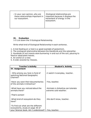 Ecology Lesson Plan | DOCX
