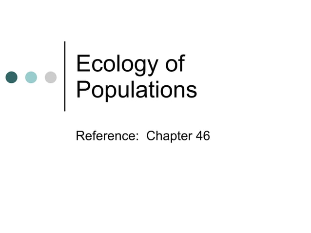 Ecology of populations | PPT