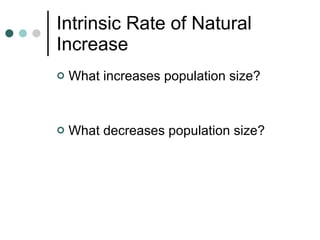 Ecology of populations | PPT