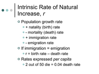 Ecology of populations | PPT
