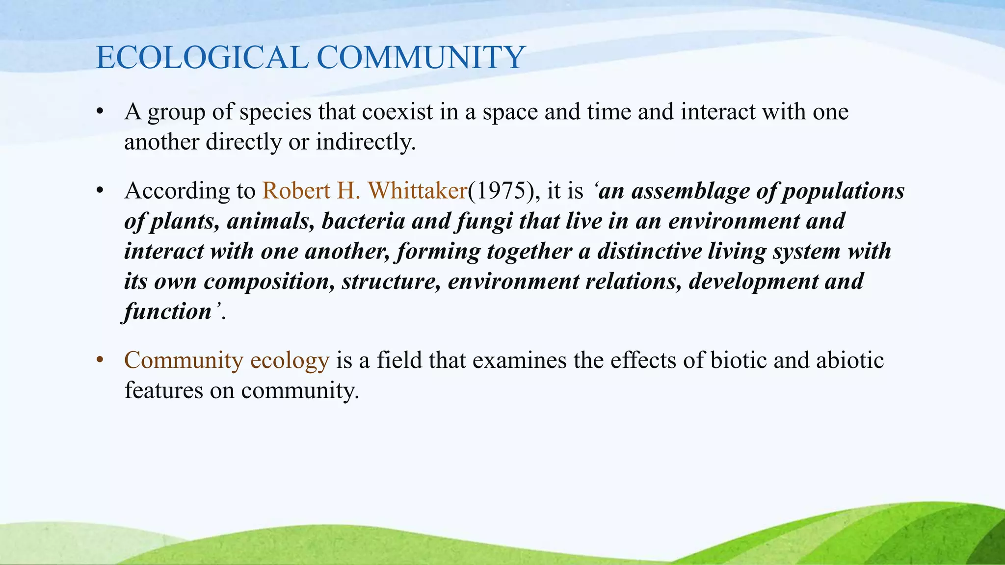 Species associations in Communities | PPTX